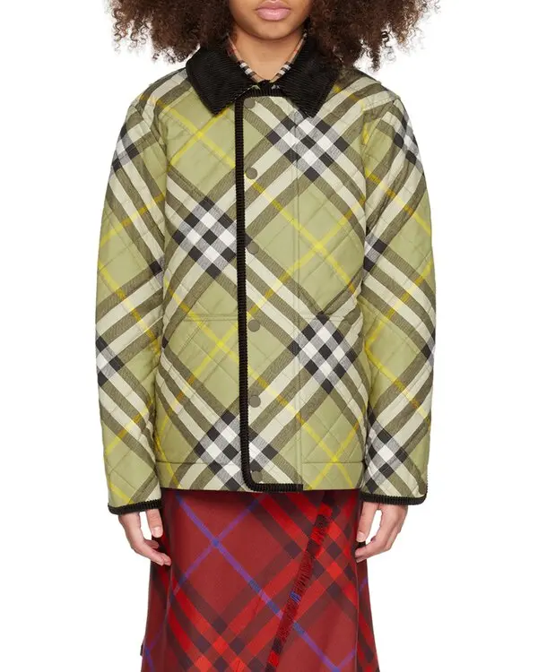 Burberry Quilted Jacket With Corduroy Collar