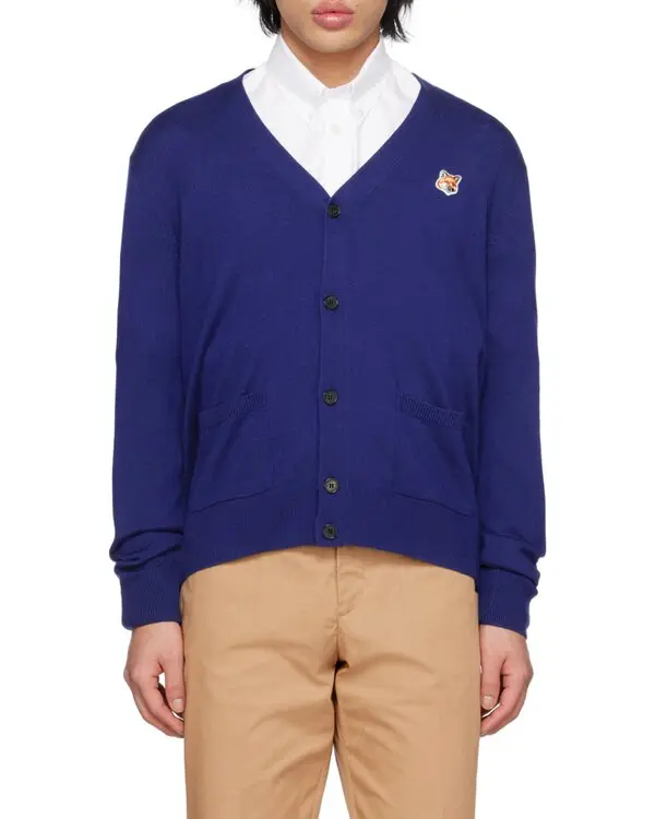 Maison Kitsuné Chillax Fox-patch V-neck Cardigan
