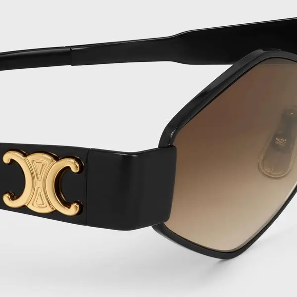 Celine Triomphe Metal 02 Sunglasses - Black/gradient Brown