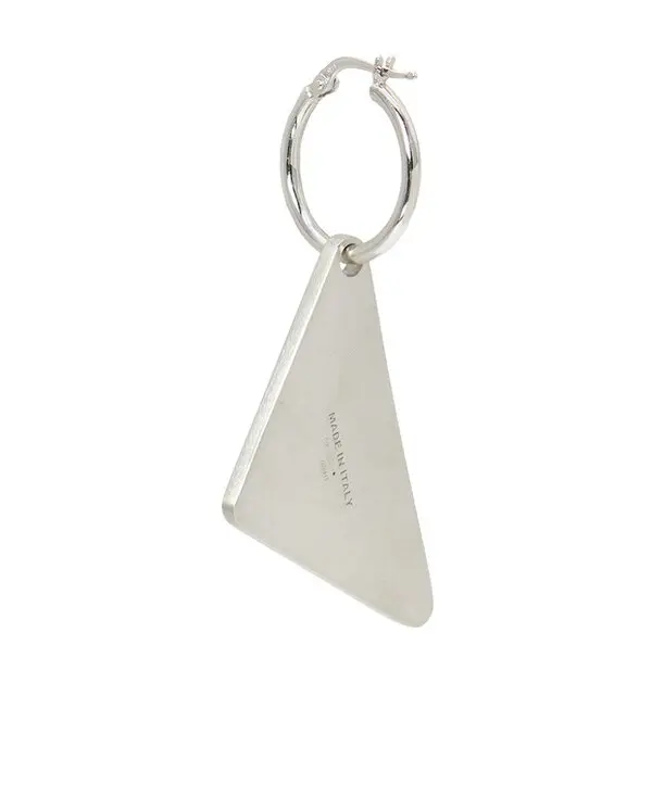 Prada Triangle Logo Hoop Earrings