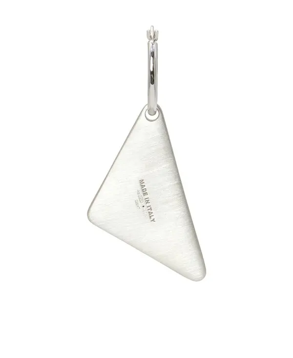 Prada Triangle Logo Hoop Earrings