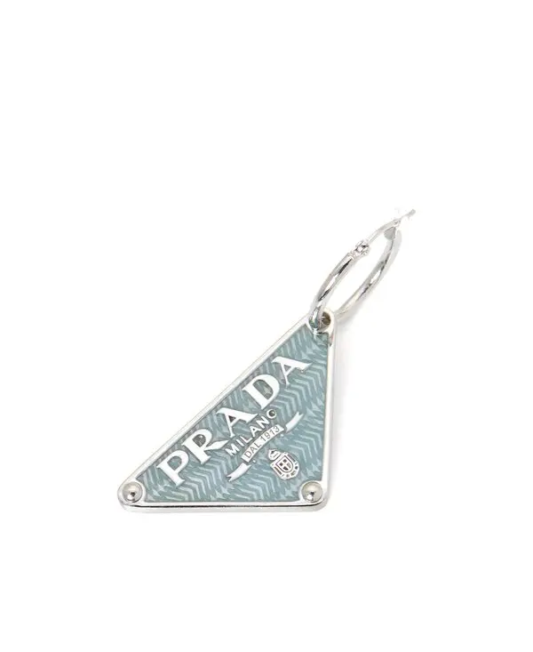 Prada Triangle Logo Hoop Earrings