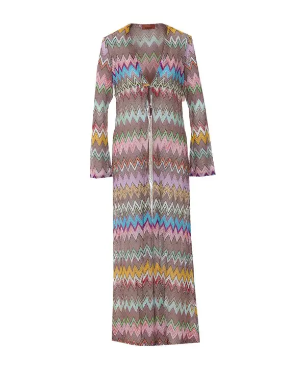 Missoni Chevron Long-sleeve Knitted Dress