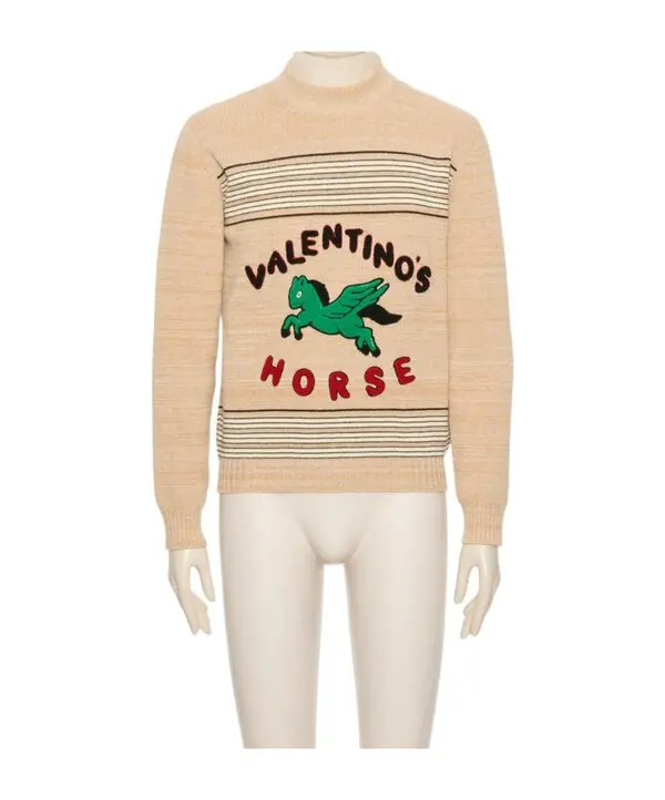Valentino Garavani Pegasus Embroidered Striped Sweater