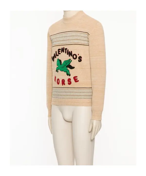 Valentino Garavani Pegasus Embroidered Striped Sweater
