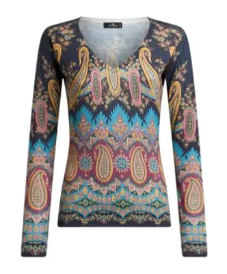 Etro Paisley-print V-neck Sweater