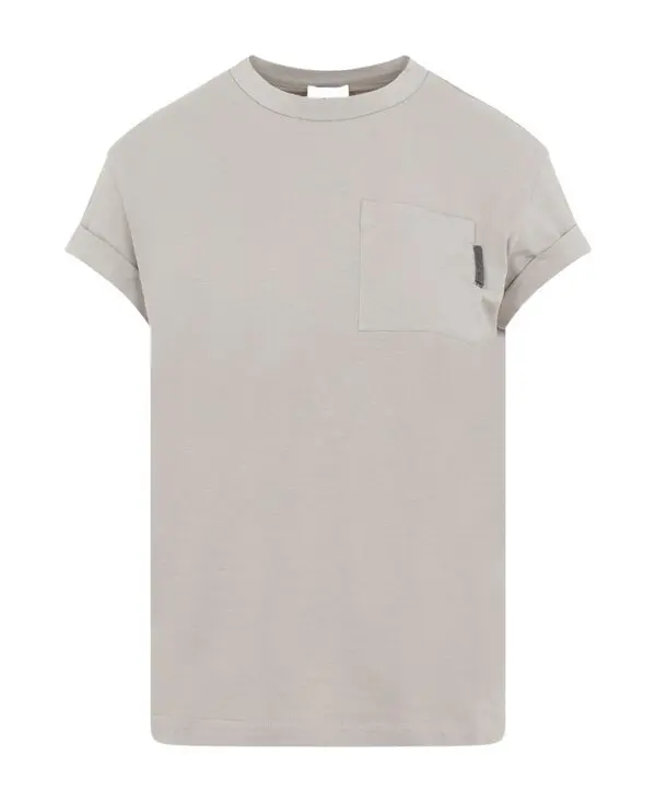Brunello Cucinelli Shiny Tab T-shirt