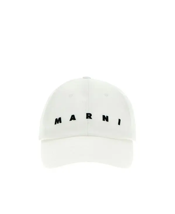 Marni Logo Embroidered Baseball Cap - White