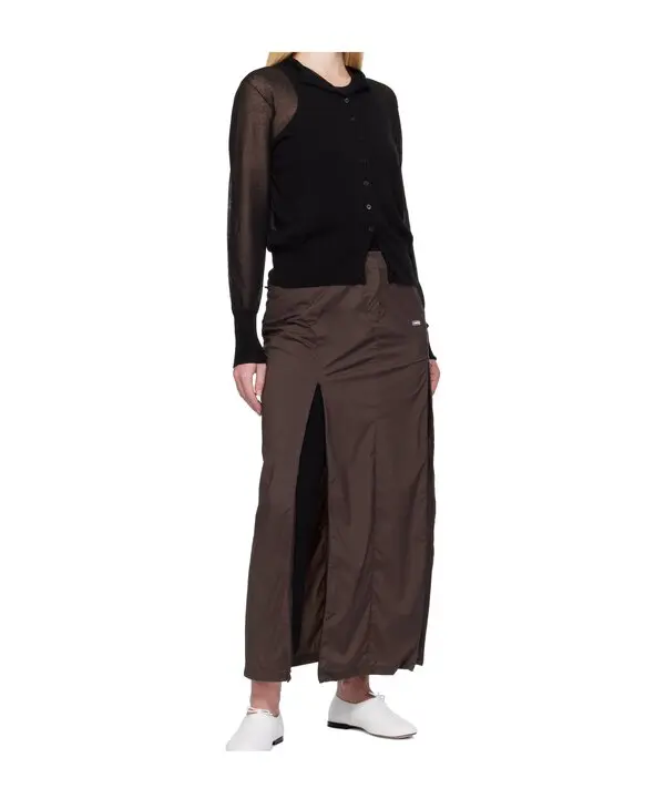 AMOMENTO Maxi Skirt With Zippered Vents