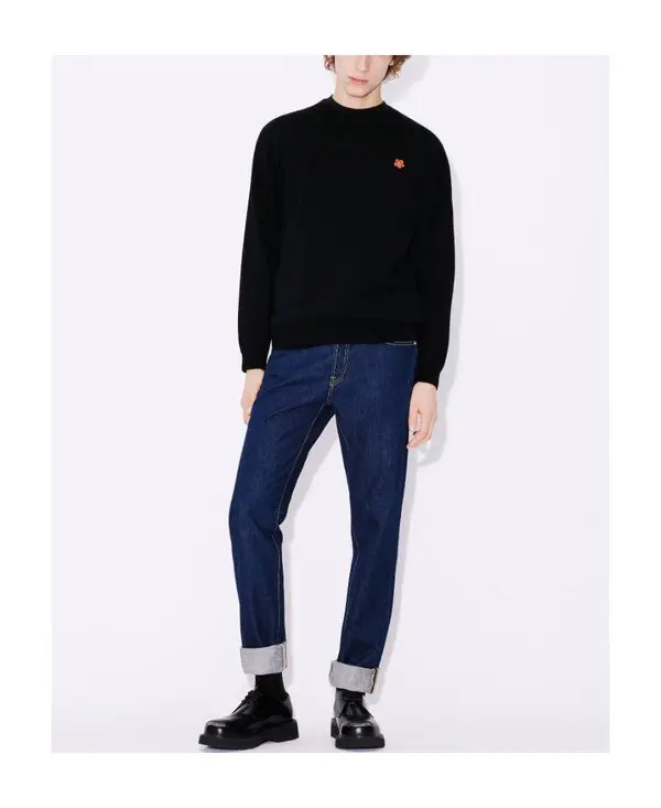 Kenzo Boke Flower Crest Embroidered Knitted Sweater