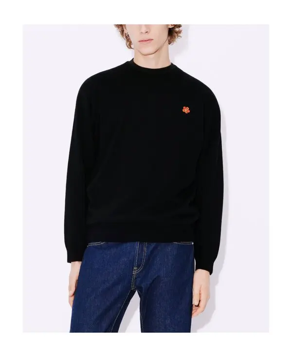 Kenzo Boke Flower Crest Embroidered Knitted Sweater