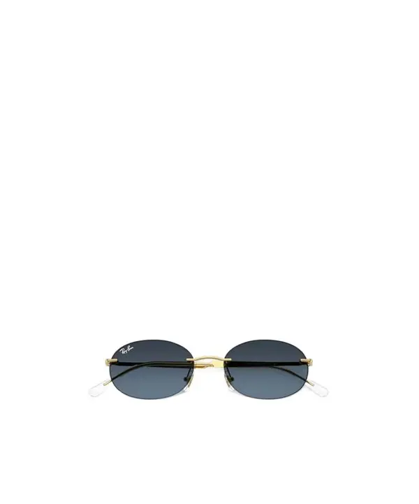 Ray-ban Oval Frame Rimless Sunglasses - Gold