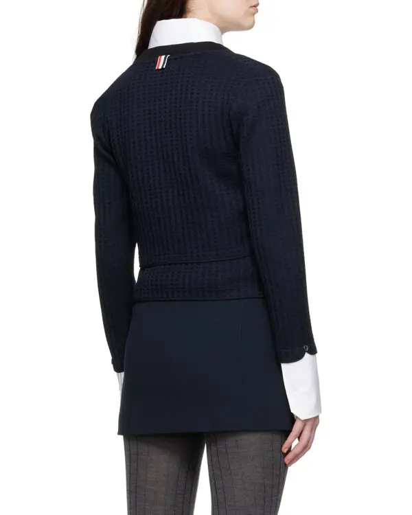 Thom Browne Four-bar Cropped Cardigan