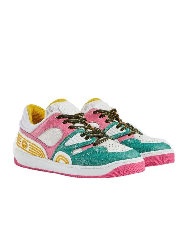 Gucci Multi-color Leather Basket Low-top Sneakers