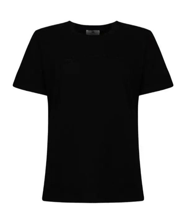 Elisabetta Franchi Loose Fit Crewneck T-shirt With Embossed Design - Black