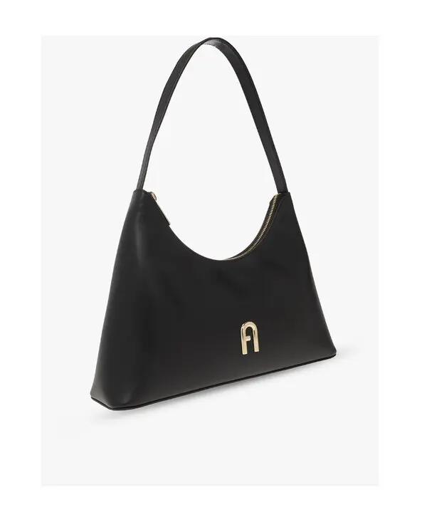 Furla Diamante Zipped Small Shoulder Bag - Black