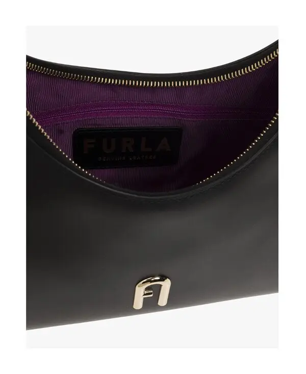 Furla Diamante Zipped Small Shoulder Bag - Black