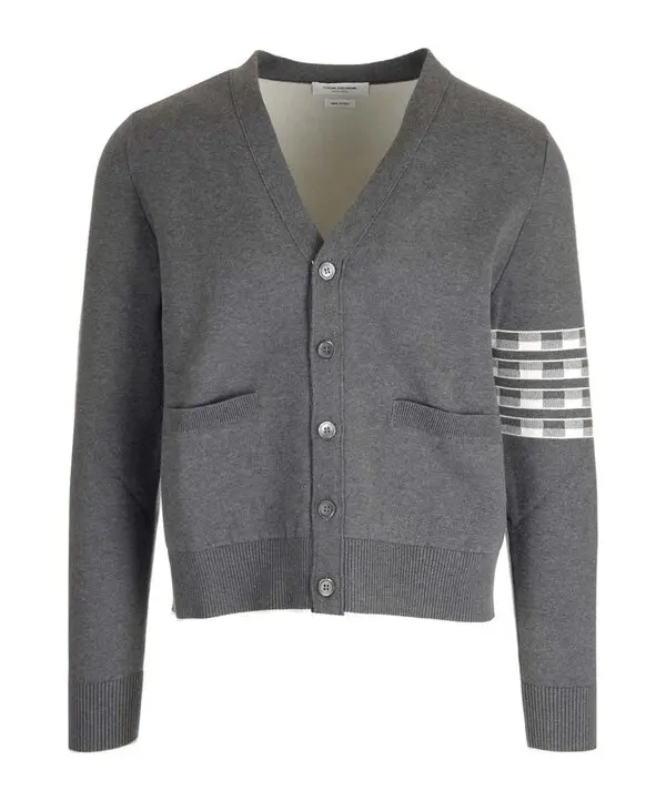 Thom Browne Hector Jacquard Back Cardigan - Grey