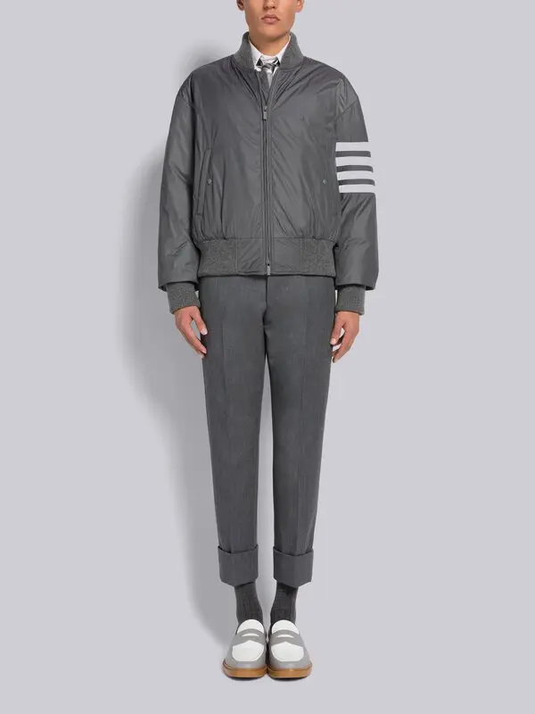 Thom Browne 4-bar Striped Zipped Bomber Jacket