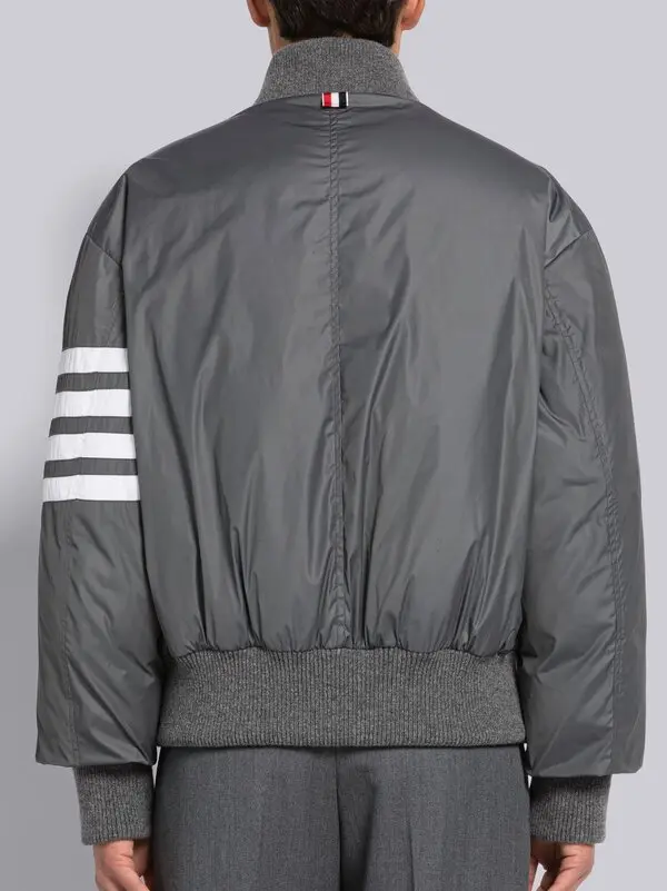 Thom Browne 4-bar Striped Zipped Bomber Jacket