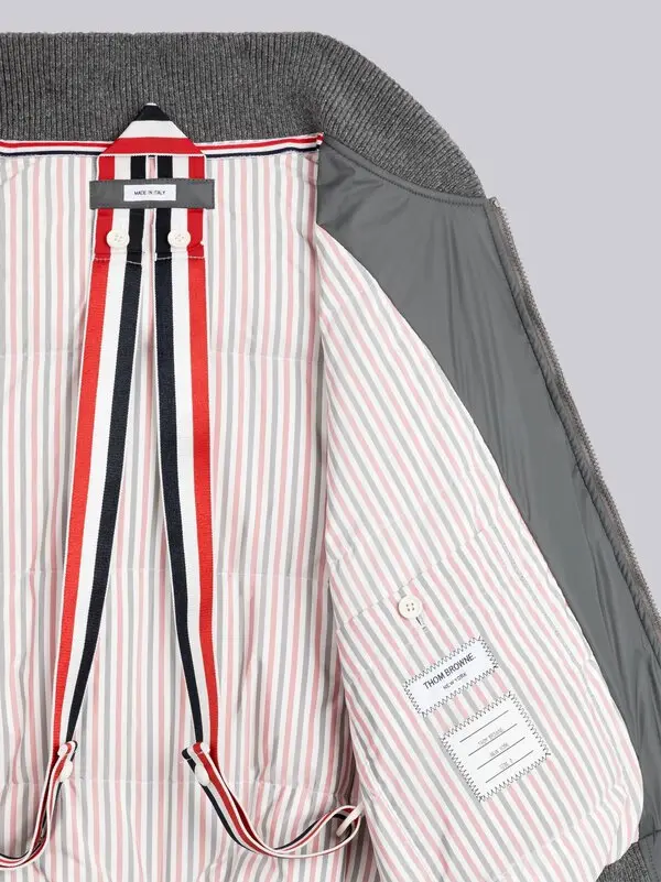 Thom Browne 4-bar Striped Zipped Bomber Jacket