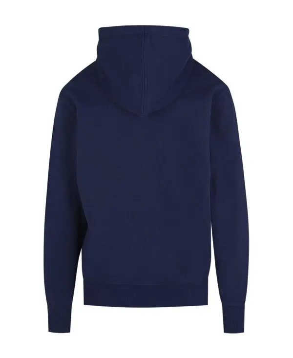 AMI Paris De Coeur Drawstring Hoodie - Blue