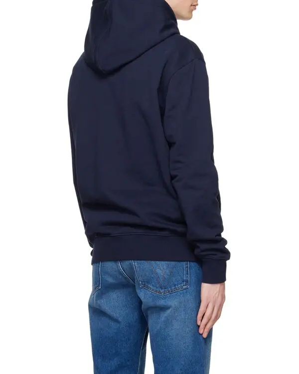 AMI Paris De Coeur Drawstring Hoodie - Blue