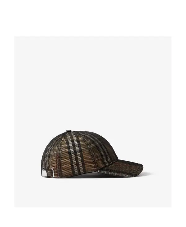 Burberry Mesh-overlay Checked Curved Peak Baseball Cap