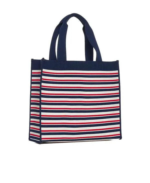 Marni Logo Patch Striped Tote Bag