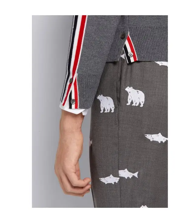 Thom Browne Striped Inlaid Round Neck Sweater