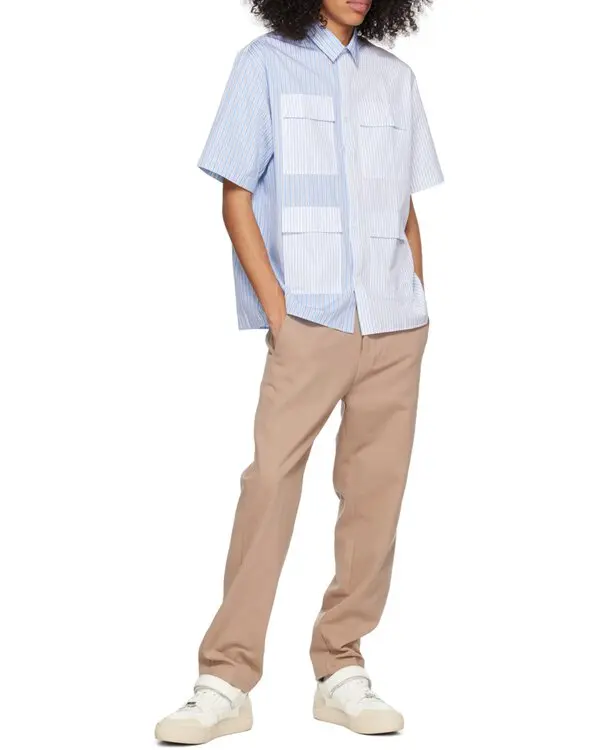 Maison Kitsuné Colour-block Striped Shirt