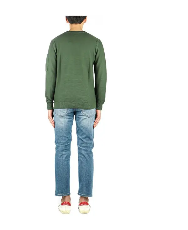 C.P. COMPANY Round Neck Sweater With Logo Embellishment