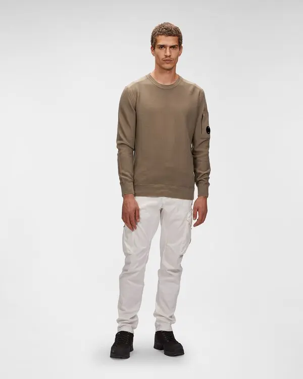 C.P. COMPANY Lens Detail Crew Neck Jumper - Brown