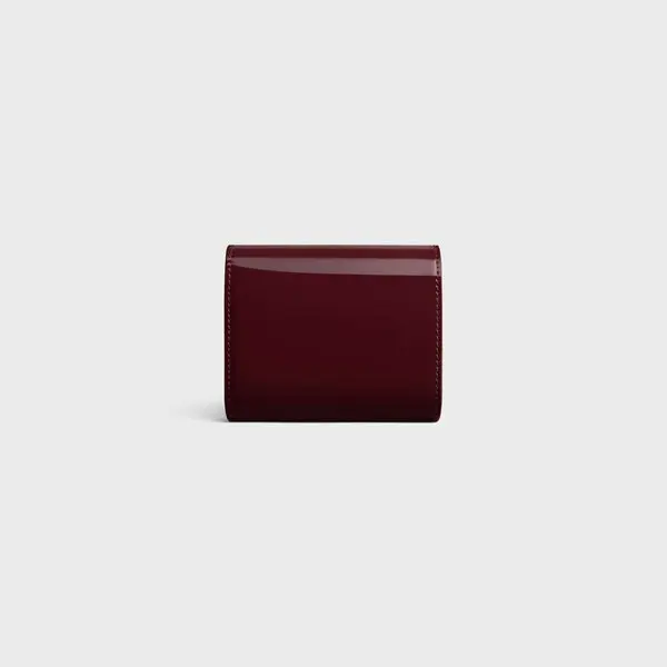 Celine Small Flap Wallet Triomphe In Patent Calfskin