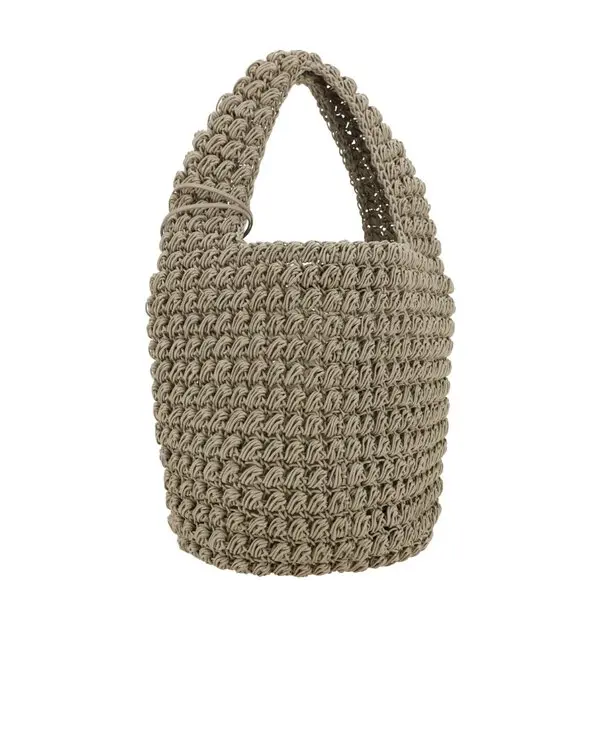 J.W.ANDERSON Logo Charm Popcorn Large Basket Bag - Nude