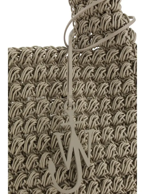 J.W.ANDERSON Logo Charm Popcorn Large Basket Bag - Nude
