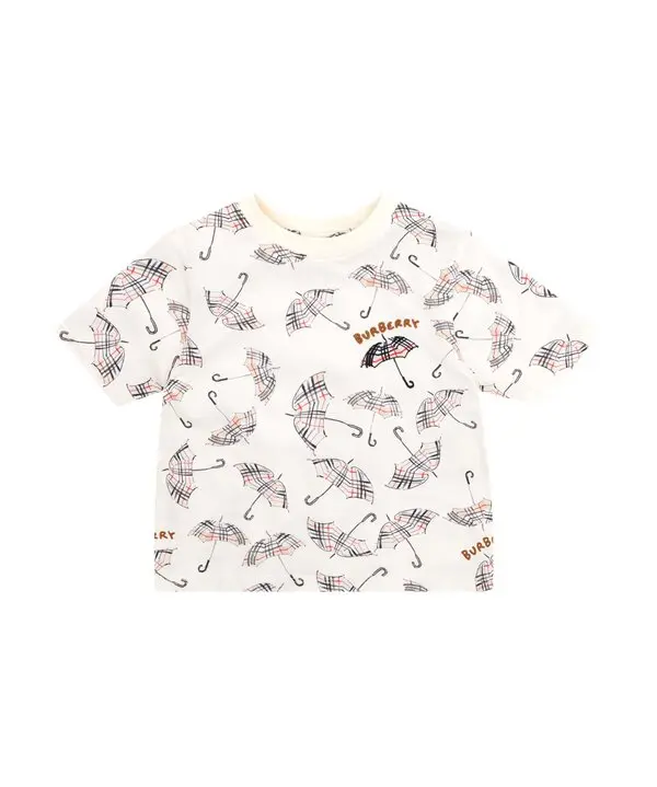 Burberry Umbrella Print Cotton T-shirt