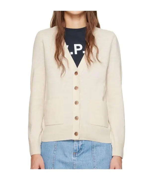 A.p.c. Louisa Logo-embroidered Cardigan
