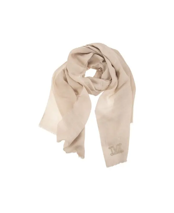 Max Mara Wraparound Style Wool-blend Scarf - Natural Color