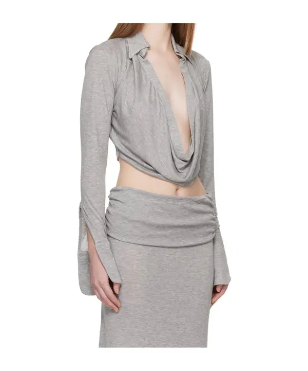 AYA MUSE Draped Collared Top