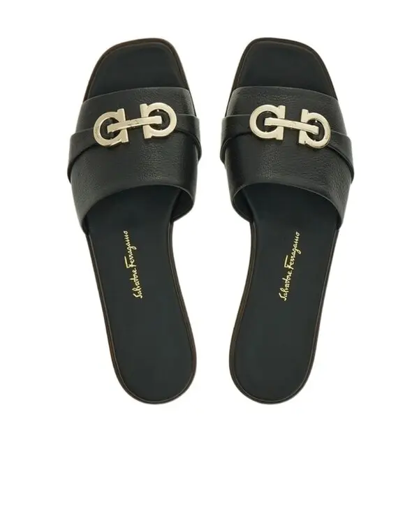 FERRAGAMO Gancini Buckle Slides