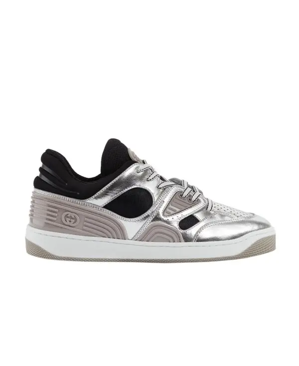 Gucci Basket Metallic Leather Sneakers