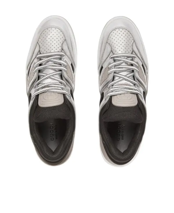 Gucci Basket Metallic Leather Sneakers