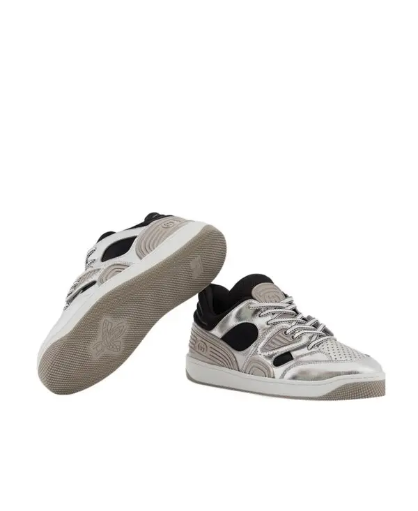 Gucci Basket Metallic Leather Sneakers