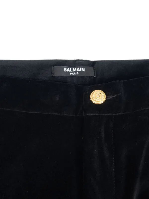 Balmain Gold-button Velvet Trousers