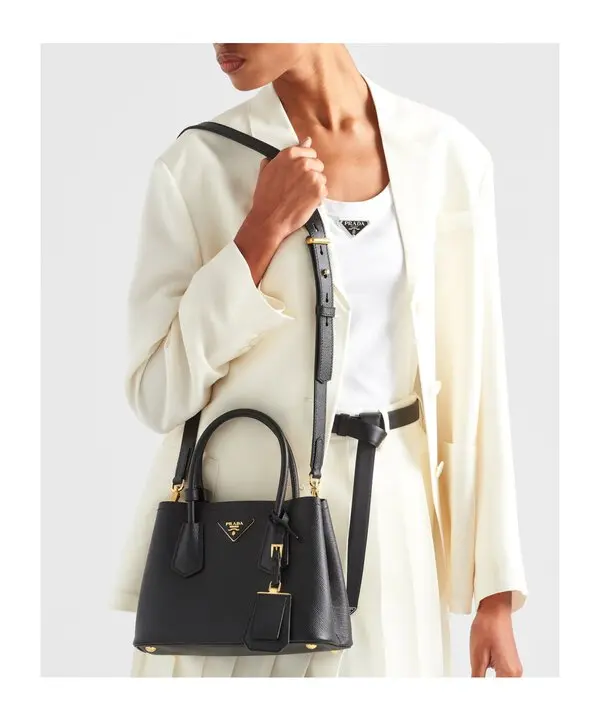 Prada Logo Detailed Top Handle Tote Bag