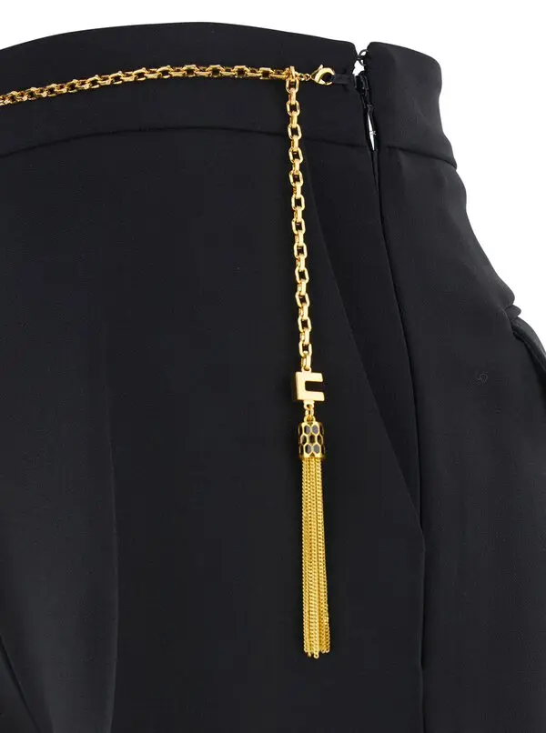 Elisabetta Franchi Slim Fit Chain Detail Shorts