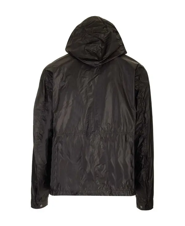 C.P. COMPANY Hooded Zip-up Jacket With Lens Detail - Black