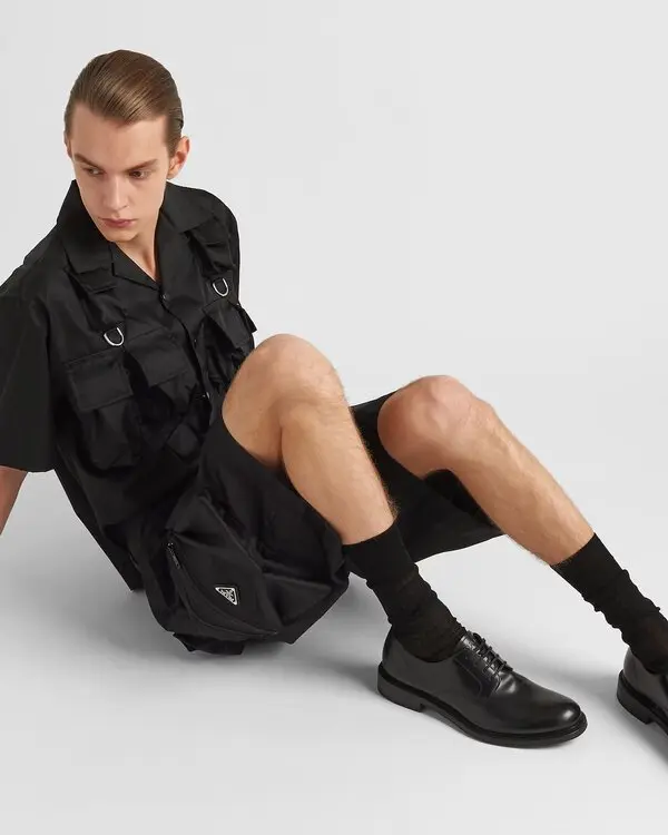 Prada Triangle-plaque Short-sleeved Cargo Shirt