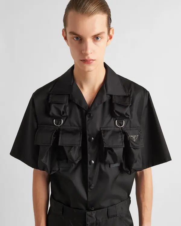 Prada Triangle-plaque Short-sleeved Cargo Shirt